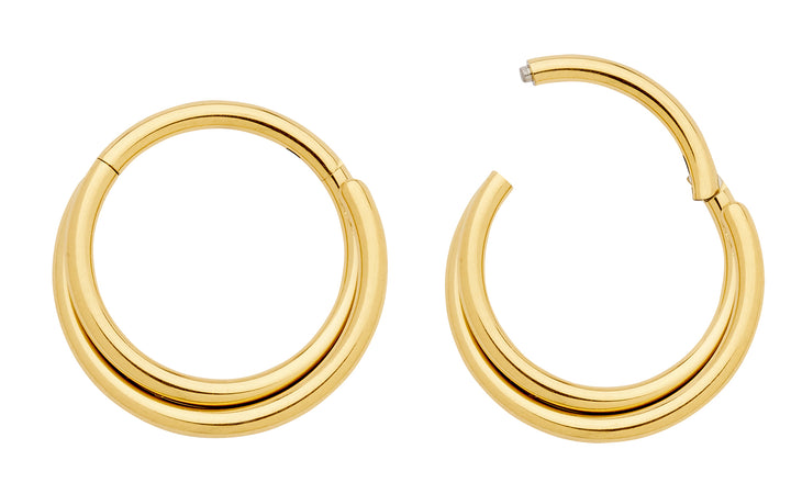 1 Pair 16G Titanium Double Twist Hinged Hoop Sleeper Earrings 8mm 10mm ...